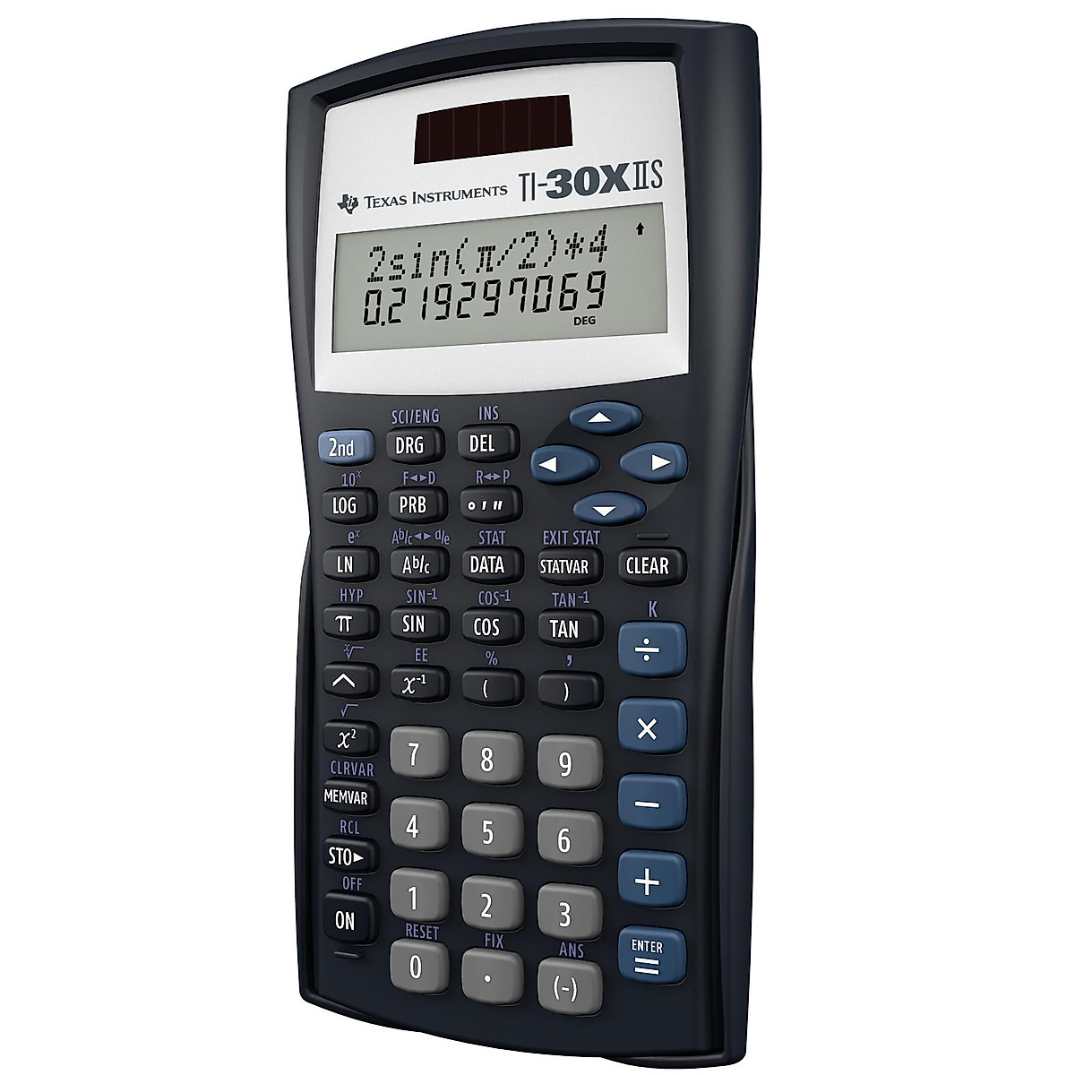 Texas Instruments TI-30XIIS Scientific Calculator, Black with Blue Accents