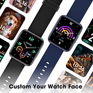 LIVIKEY Smart Watch, Fitness Tracker Watch with Heart Rate Monitor, Sleep Tracker, 45mm Fitness Watch IP68 Waterproof Smartwatch for Women Men Step Counter Pedometer for iOS and Android Phones