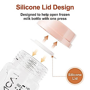 NCVI Breast Milk Storage Bottles, Baby Bottles with Nipples and Travel Caps, Anti-Colic, BPA Free, 4.7oz/140ml, 2 Count