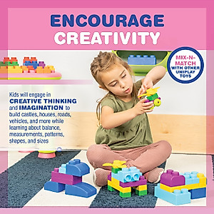 UNiPLAY Plus Soft Building Blocks — Creativity Toy, Educational Play, Cognitive Development, Early Learning Stacking Blocks for Infants and Toddlers, Primary (80-Piece Set)