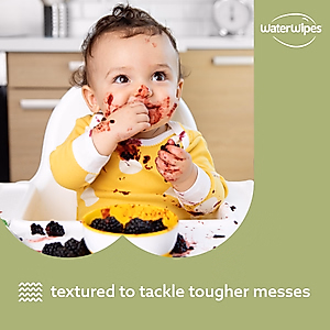 WaterWipes Plastic-Free Textured Clean, Toddler & Baby Wipes, 99.9% Water Based Wipes, Unscented & Hypoallergenic for Sensitive Skin, 540 Count (9 packs), Packaging May Vary