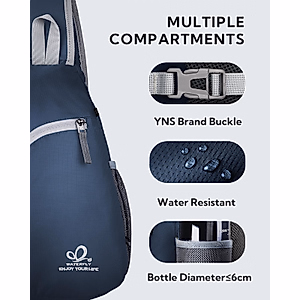 WATERFLY Crossbody Sling Bag Small Water Resistant Backpack Lightweight Shoulder Chest Daypack for Men Women Hiking Travel