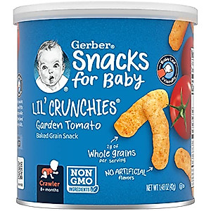 Gerber Snacks for Baby Lil Crunchies, Garden Tomato, 1.48 Ounce