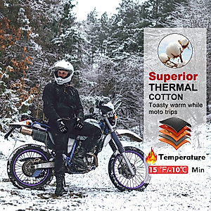 CHANGE MOORE Winter Motorcycle Gloves for Men Women Touchscreen, Superior Thermal Cotton Waterproof Winter Gloves for Riding, Climbing, Racing, Cycling
