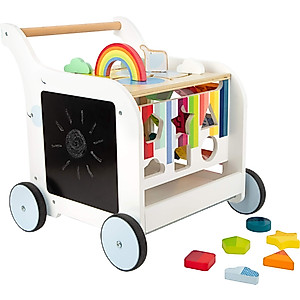 Small Foot Wooden Toys Premium Sweet Elephant Baby Walker & 5-in-1 Activity Center Designed for Toddlers 12+ Months