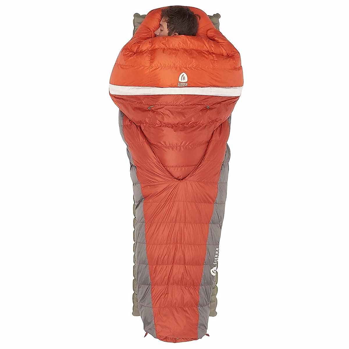 Sierra Designs Backcountry Bed 20 Degree Sleeping Bag with 650 Fill Dridown - Lightweight Zipperless Down Sleeping Bag for Camping & Backpacking -Men, Women & 2 Person