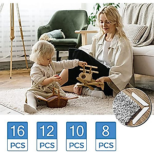 AOKLANT 8 Piece Adhesive Grippers for Rugs, Non-Slip Rug Tape for Hardwood Floors and Tiles, Reusable Washable Carpet Tape, Double Sided Anti Curl Corner Side Gripper