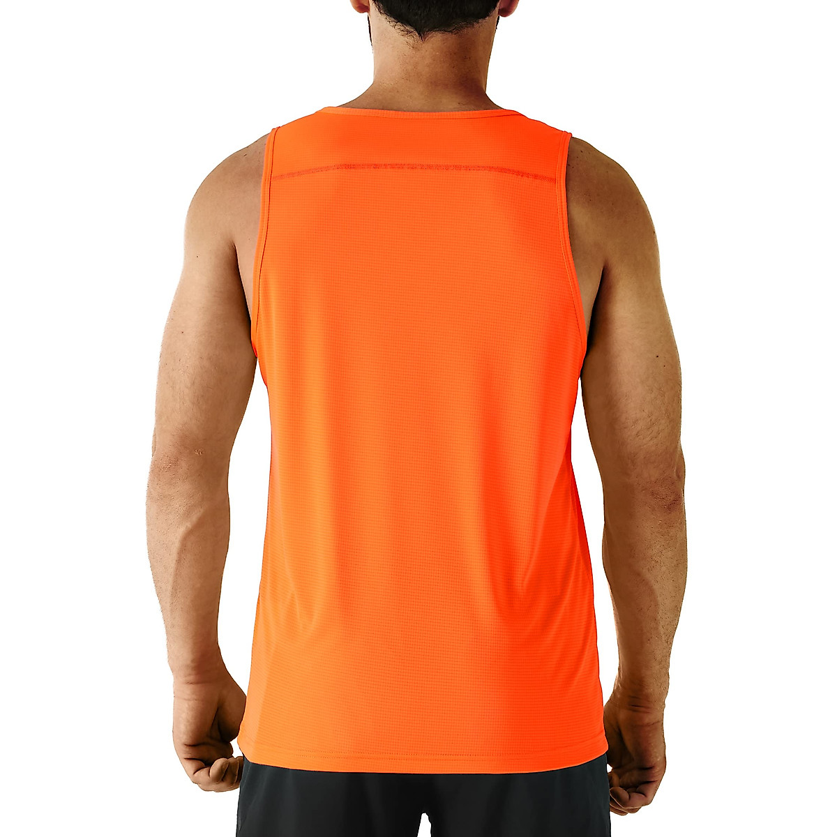 URBEST Men's Neon Workout Sleeveless Shirts Quick Dry Swim Beach Muscle Gym Running Athletic Tank Top Neon Orange 5XL