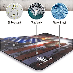 Gun Cleaning Mat by PH - Measures 11" x 17" 3 mm Thick - Oil and Solvent Resistant Padded Non-Slip - Compatible with Compact to Large Guns - for Maintenance or Repairs to Your Firearm - (Flag+Eagle)