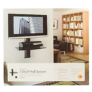 Omnimount Tria 1 B 1-Shelf Wall Furniture - Black/Dark Glass