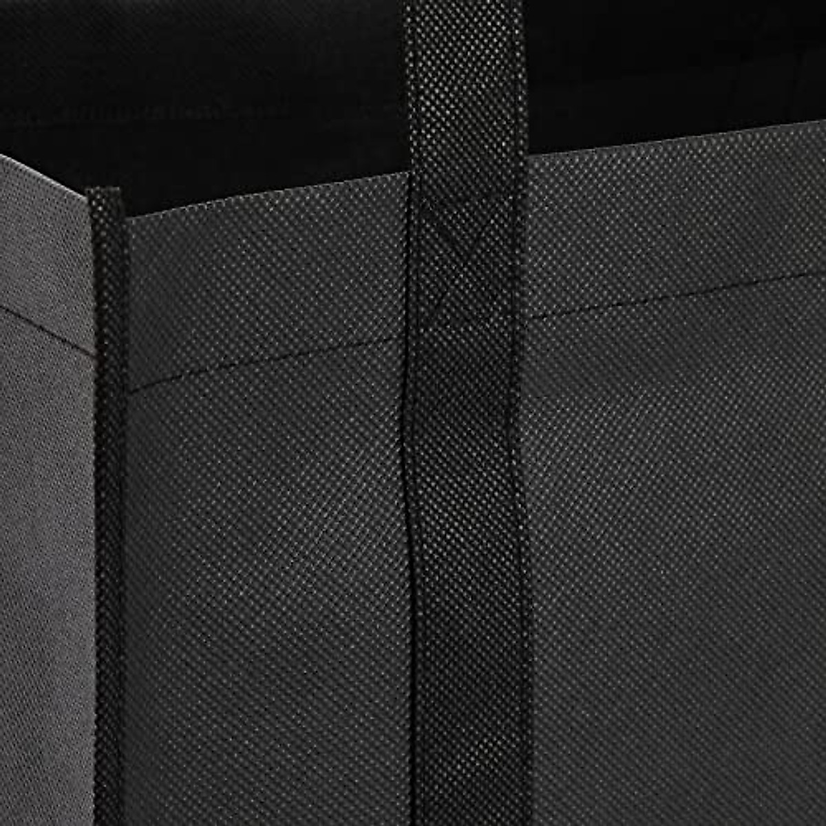 Okuna Outpost 10 Pack Black Extra Large Reusable Grocery Bags with Handles for Shopping, Small Business, Retail (15.75 x 10 x 13 In)