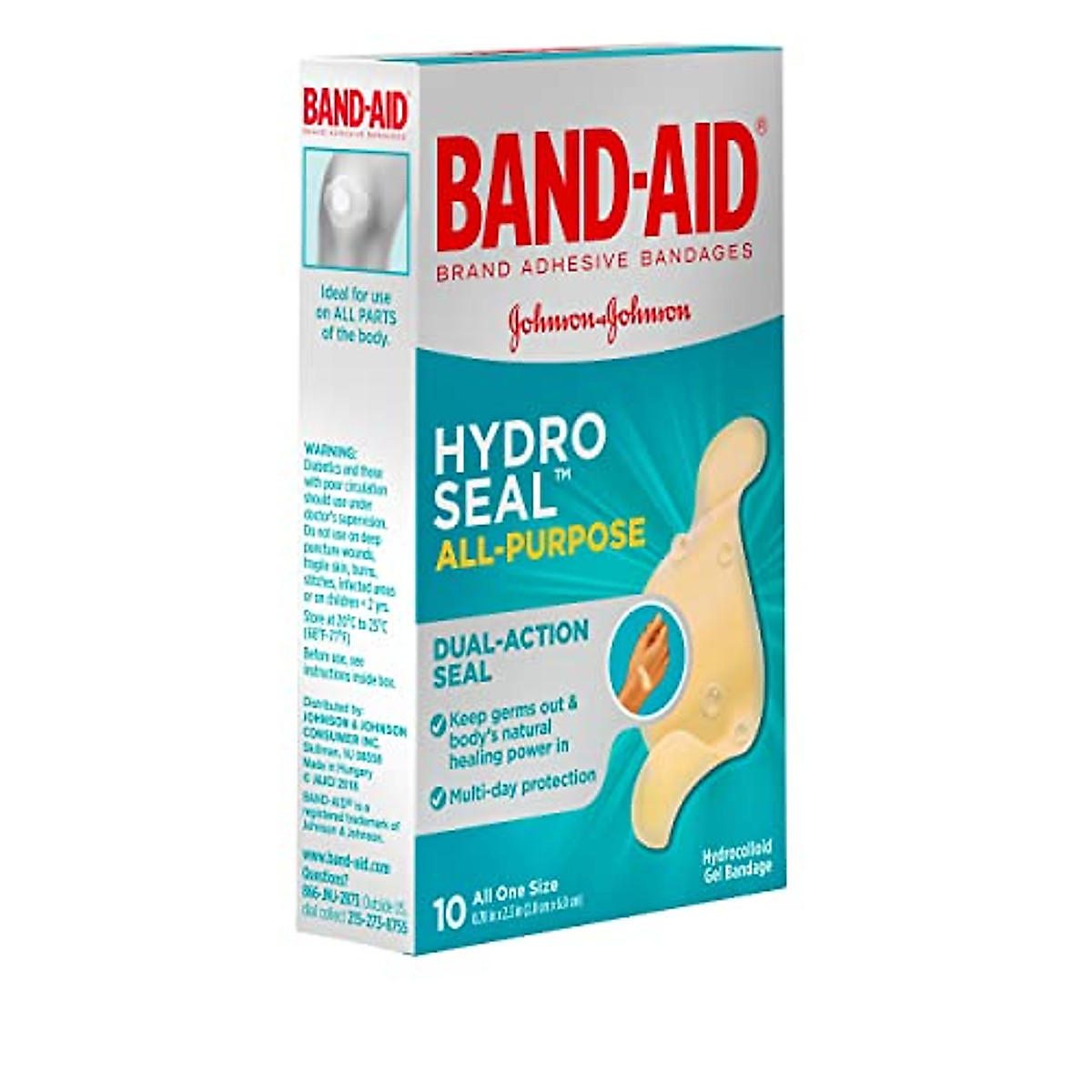 Band-Aid Brand Hydro Seal Adhesive Bandages for Wound Care and Blisters, All Purpose Waterproof Bandages for Cuts and Scrapes, 10 Count