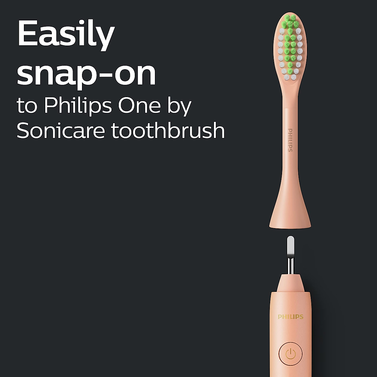 Philips One by Sonicare Rechargeable Toothbrush, Shimmer, HY1200/05 with Philips One by Sonicare, 2 Brush Heads, Shimmer, BH1022/05