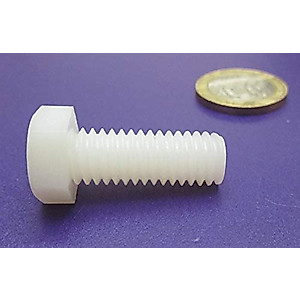 Natural Nylon Hex Head Bolts FT 3/8"-16 Thread x 1.00" Long 50 pcs