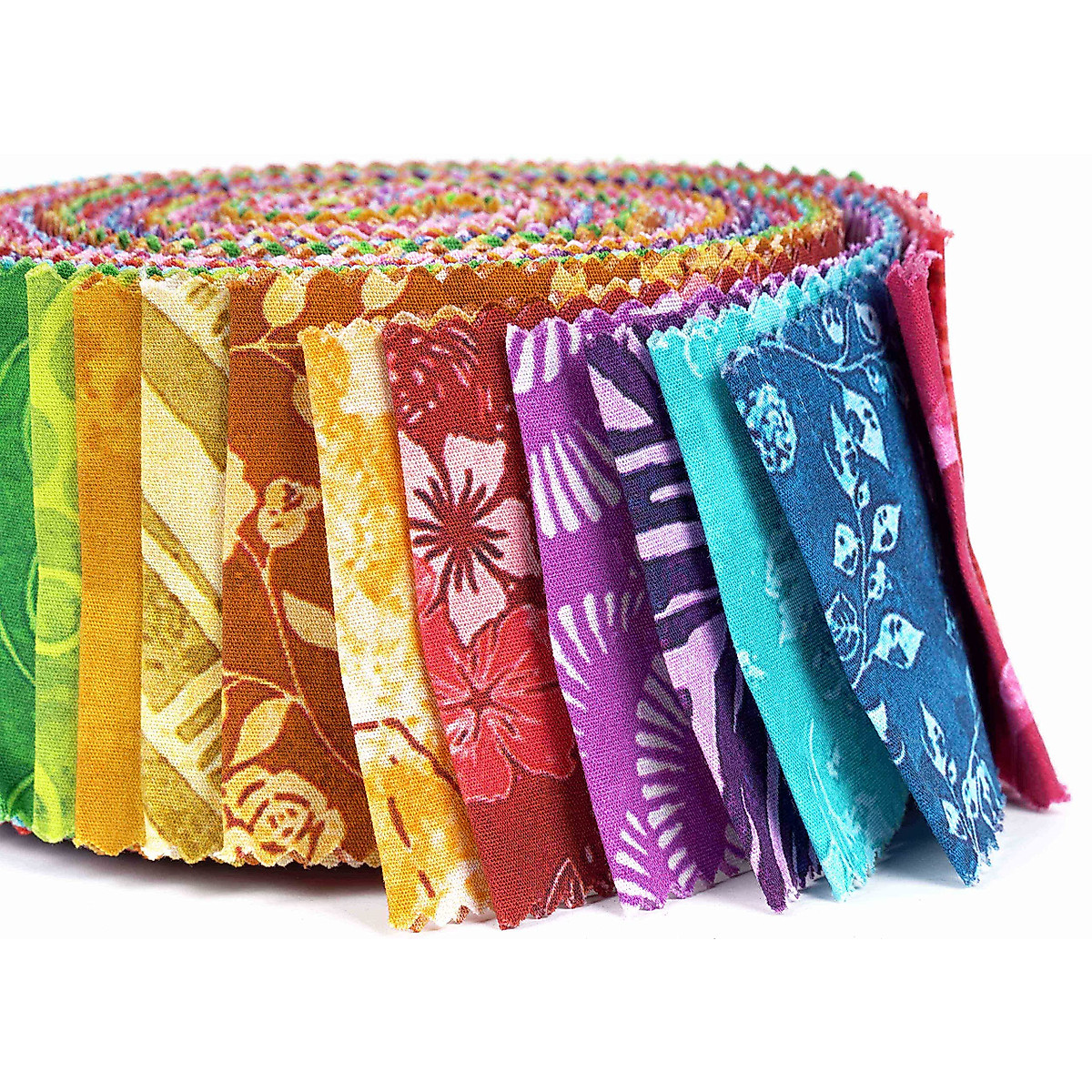 Soimoi 40Pcs Batik Print Cotton Precut Fabrics for Quilting Craft Strips 2.5x42inches Jelly Roll - Red