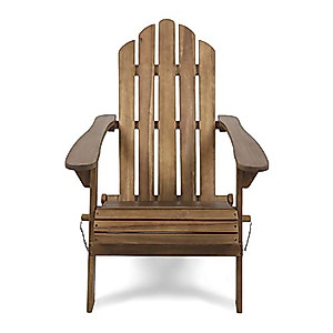 Christopher Knight Home Cara Outdoor Foldable Acacia Wood Adirondack Chair, Dark Brown Finish