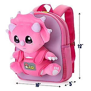 Kawaii Dinosaur Backpack for kids 3-5, Toddler backpack for boys girls, Kids' backpacks, Preschool backpack for kids 5-7, Kindergarten backpack, Toddler Bookbag, Dino Backpack for boys 4-6, Pre K Bag