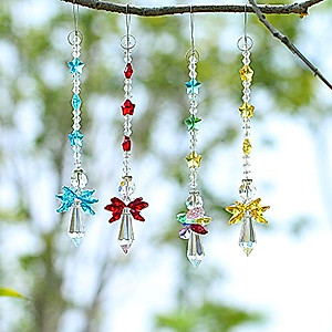 Crystalsuncatcher Crystal Glass Guardian Angel Rainbow Maker Collection Suncather,Set of 7