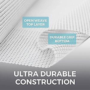 Home Genie Drawer Liner and Bathtub Mat, Drawer Liner Size 12IN x 20FT in Pure White, Non Adhesive Roll, Bath Mat Size 31x15 in Clear, Machine Washable, 2 Item Bundle