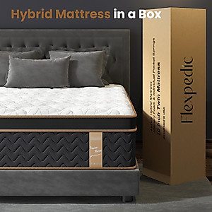 Twin Mattress, 10 Inch Hybrid Mattress with Gel Memory Foam, Fiberglass-Free Deluxe Mattress in a Box, Individual Pocket Spring-Motion Isolation-Medium Edge Support, 100 Nights Trial, CertiPUR-US
