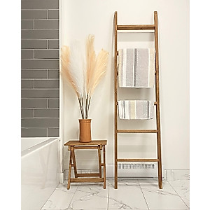 Stay Chic Artificial Faux Pampas Grass - 6 Stems 42 inch Length Fluffy Dry Tall Grass Pampas Plant, Silk Creamy Flower Bouquet for Home Kitchen Garden Party Photography Arrangement Vase Décor