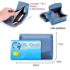 2023 New Unisex Anti-Credit Card Fraud Folding Mini Wallet, 2023 New Vegan Mini Wallet for Women, Leather RFID Blocking Card Holder – Pocket Mini Wallet (Blue)
