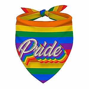Pride Day Dog Bandana Rainbow LGBT Triangle Dog Scarf Adjustable Accessories for Small Medium Dogs Cats Pets