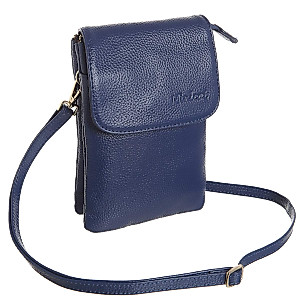 MINICAT Leather Small Crossbody Bags RFID Blocking Cell Phone Purse Wallet for Women(Blue)