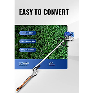 WILD BADGER POWER 26cc Weed Wacker Gas Powered, 4 in 1 String Trimmer, Wheeled Edger, Hedge Trimmer and Brush Cutter Blade, Multi Yard Care Tools, Rubber Handle & Shoulder Strap Included