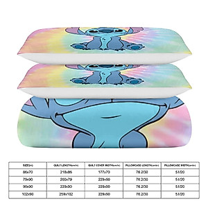 Dxoizyu Anime Bedding Sets Cute Cartoon Printed Duvet Cover Soft Bedroom Bed Decor Gifts for Boys Girls Teens Kids Children 3 Piece with 1 Duvet Cover and 2 Pillowcase Full Size, BED-ST-3