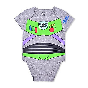 Disney Toy Story Boys 5 Pack Short Sleeve Bodysuit for Newborn and Infant – Blue/Grey/White