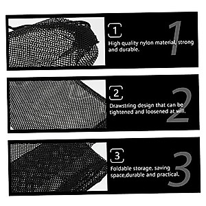 BESTOYARD 12 Pcs Golf Net Bag Linen Storage Bags Mesh Travel Organizer Bags Mesh Gift Bags with Drawstring Bags for Women Mesh Drawstring Pouches Drawstring Mesh Bag Nylon Black Golfs Bag
