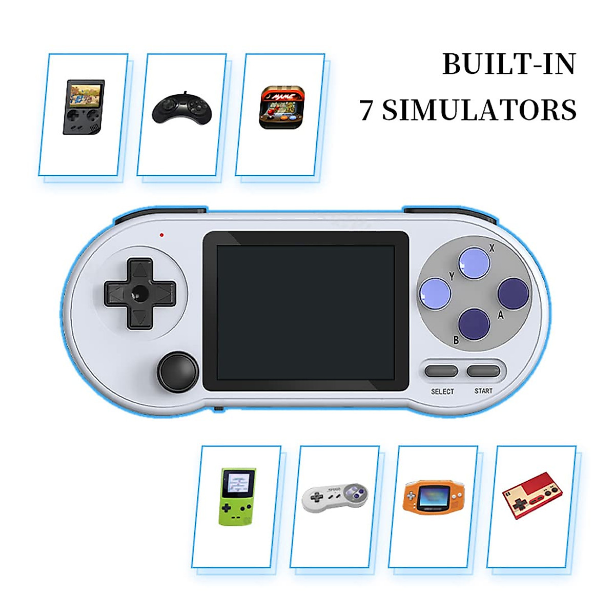Data Frog SF2000 Handheld Game Console Built-in 6,000 Games, 3-Inch IPS Screen Retro Arcade Portable Nostalgic Gaming Machines for Kids Adults