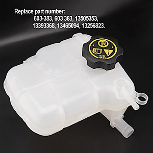 Coolant Reservoir Expansion Recovery Tank with Cap Compatible with Chevrolet Cruze 2011-2016 Orlando 2012-2014 Buick Verano 2012-2017 Cascada, Replace 603-383 Coolant Overflow Recovery Reservoir Tank