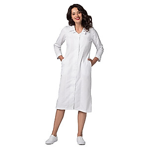 Adar Uniforms Universal Scrub Dress for Women - Embroided Collar 2801 White 8