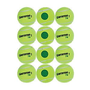 GAMMA Sports Kids Training (Transition) Balls, Yellow/Green Dot, 78 Green Dot, 12-Pack