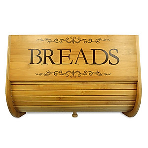Cookbook People Original Rolltop Bread Box Bamboo Storage Bin