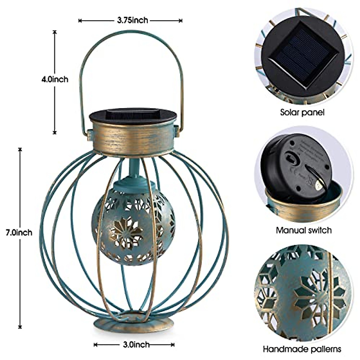 Hanging Solar Lanterns Table Lamp Flower Pattern¡­
