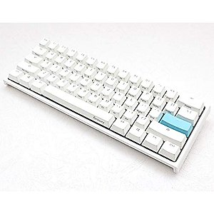 Ducky One 2 Mini Pure White - RGB LED 60% Double Shot PBT Mechanical Keyboard (Cherry MX Blue)