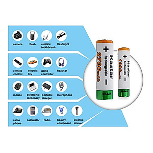 Kastar AA (8-Pack) Ni-MH 2700mAh Super High-Capacity Rechargeable Batteries Pre-Charged