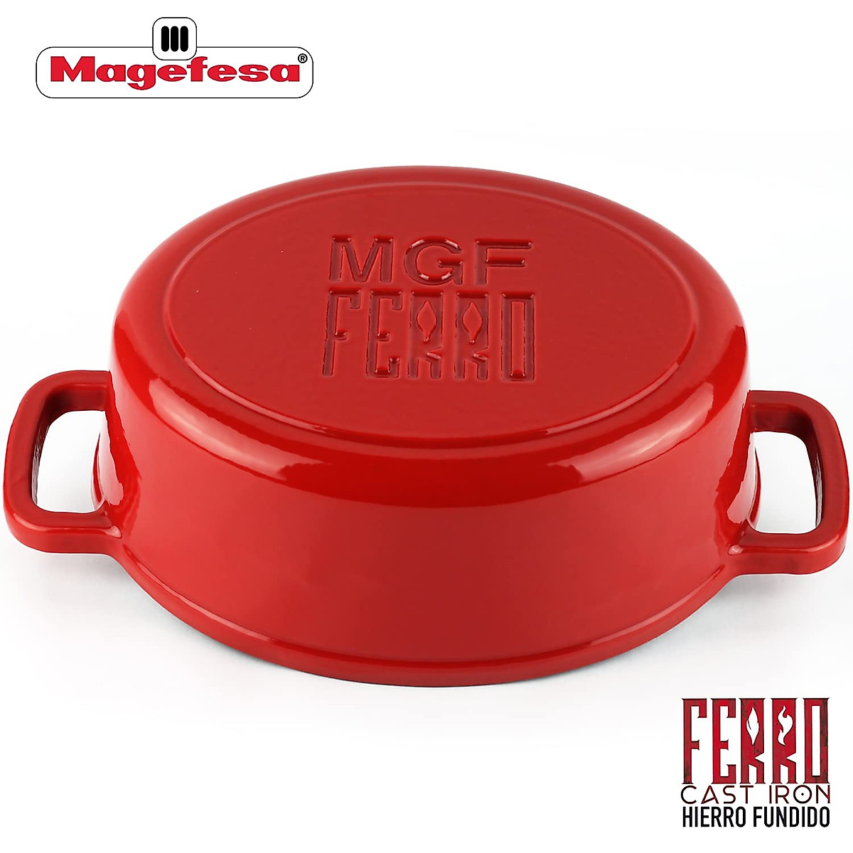 MAGEFESA FERRO 6.2 Qt Enameled Cast Iron Dutch Oven with Lid, Superior Heat Retention & Distribution, Compatible with All Cooktops, Induction & Oven Safe, Energy-Efficient, Easy to Clean, Durable