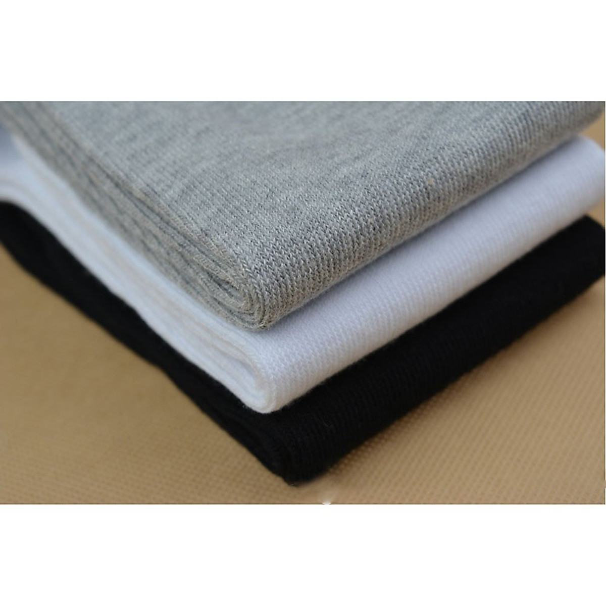 3 Pairs of Elastic Cotton Tabi Toe Socks (White/Grey/Black)