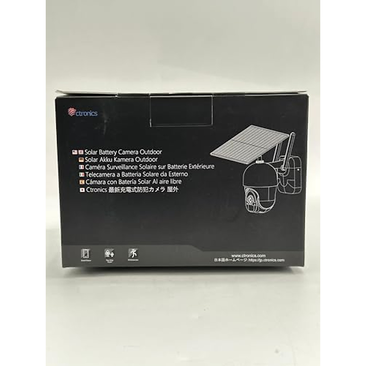 Ctronics 2.5K 4MP Security Cameras Wireless Outdoor, WiFi Solar Security Camera 2560 * 1440P 10000mAh Battery Powered, 360° PTZ, Color Night Vision, PIR Human Detection, 2-Way Audio, IP66