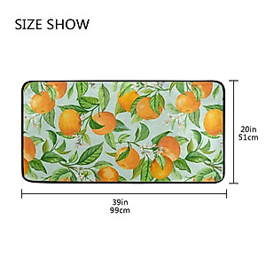 Fresh Orange Tropical Citrus Fruit Kitchen Rugs Floor Mat Anti Fatigue Kitchen Mats Non Skid Washable Bath Rug Runner Doormats Carpet Sink Mat Home Decor 39 X 20 inch