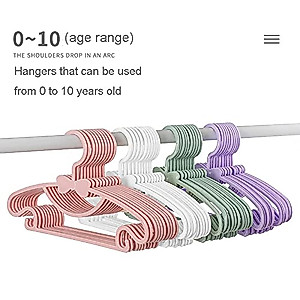 10pcs Kid Hanger Kids Clothes Hanger Racks Portable Plastic Display Hangers Windproof Children Coats Hanger Baby Clothing Organizer (Purple)
