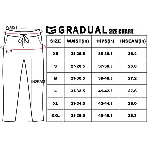 G Gradual Women's Pants with Deep Pockets 7/8 Stretch Sweatpants for Women Athletic, Golf, Lounge, Work (Dark Grey, Large)