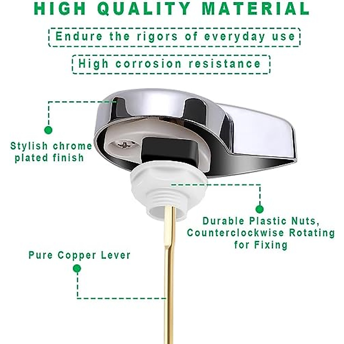 PDFans Side Mount Toilet Tank Flush Lever Handle for Toilets