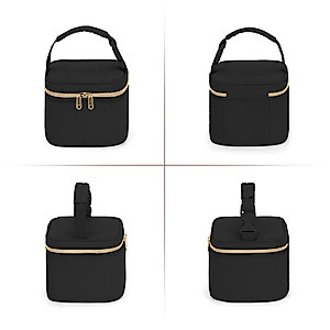 Fasrom Breastmilk Cooler Bag with Ice Pack Fits 4 Baby Bottles up to 5 Ounce, Insulated Baby Bottle Bag for Nursing Moms Daycare or Travel, Easily Attaches to Stroller, Black (Patent Design)