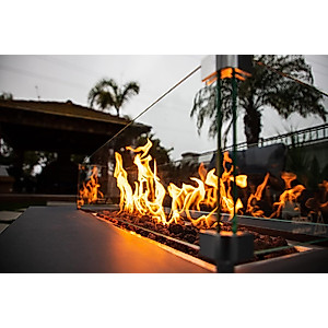 AMS Creations | Chelsea 55 inch Rectangular Wavy Dark Gray Concrete GFRC Natural Gas Fire Table Pit