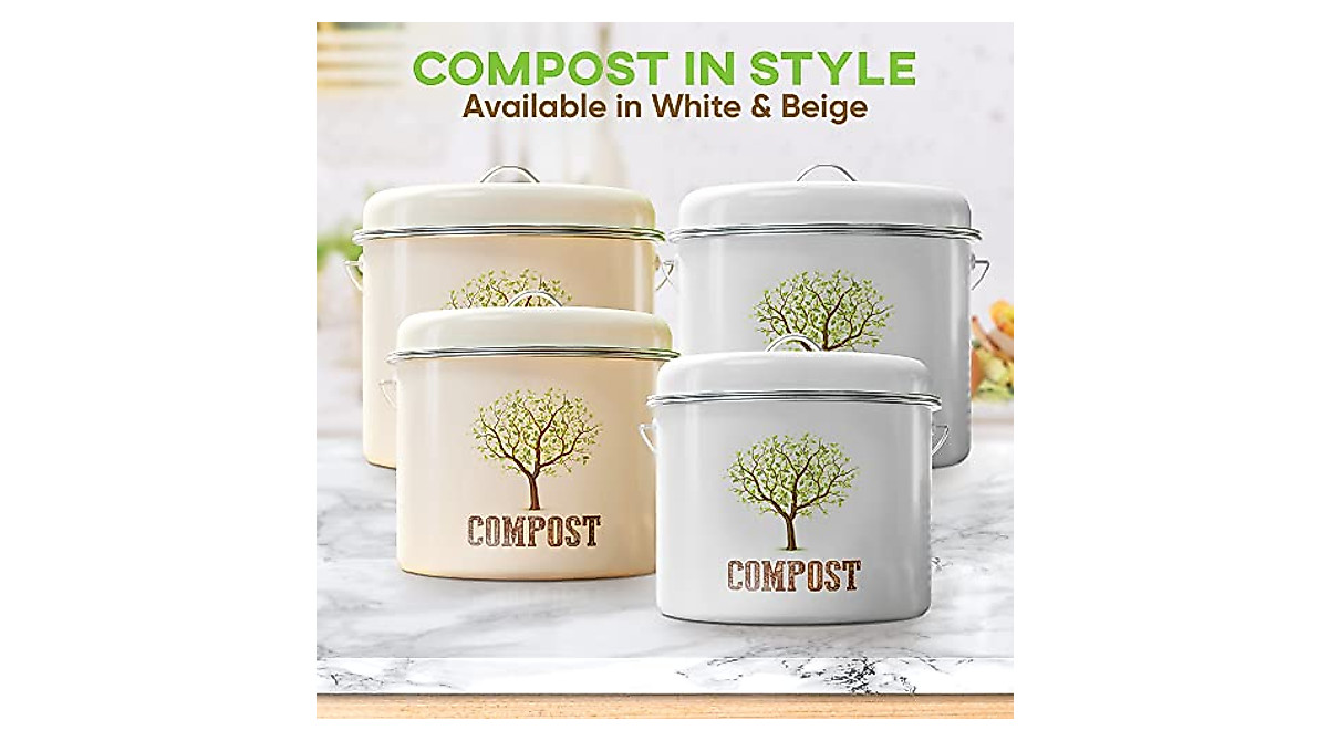 Third Rock Kitchen Compost Bin 1 Gallon for Odor-Free Indoor Composting